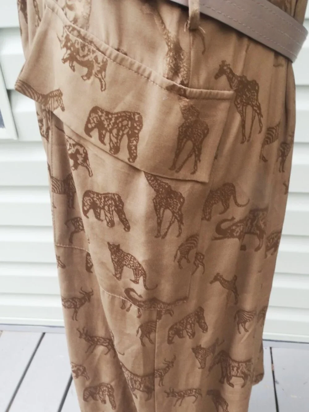 Zara | Dresses | Zara Safari Midi Shirt Dress Xl Animal Print Satin ...